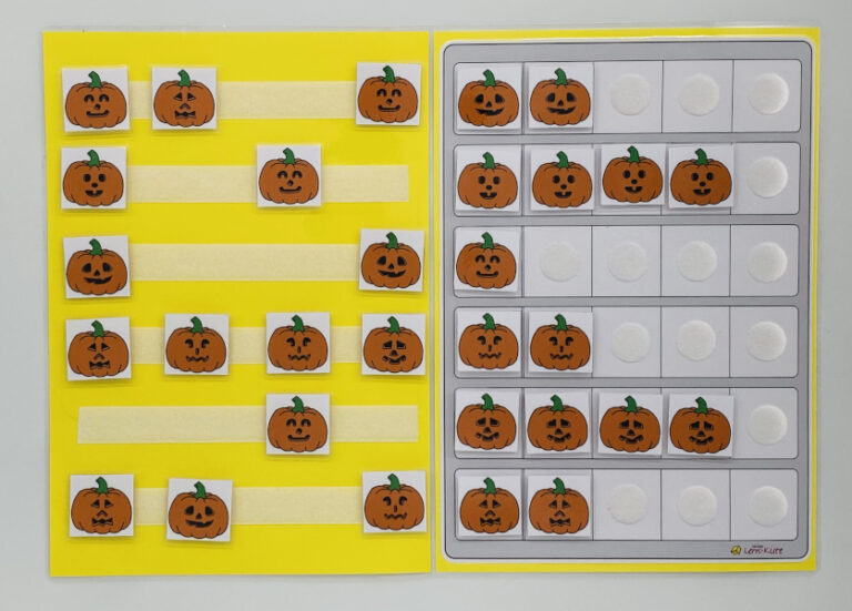 Klettmappe: Kürbisgesichter zuordnen (kleine Karten) - Lern-Kiste ...