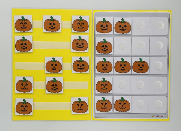 Klettmappe: Kürbisgesichter zuordnen (große Karten) - Lern-Kiste ...